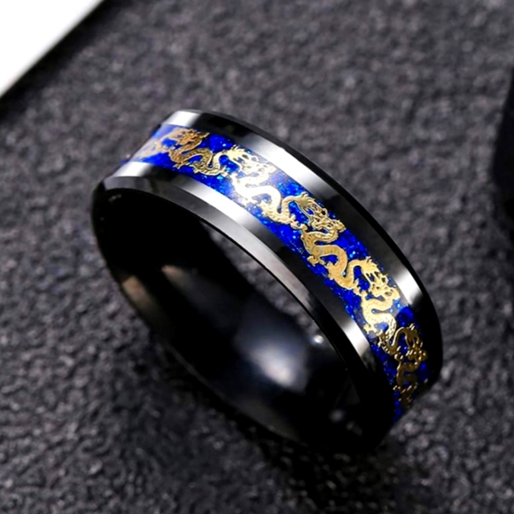 Boutique Emmé Homme | Accessories | Mens Stainless Cobalt Blue Inlaid ...